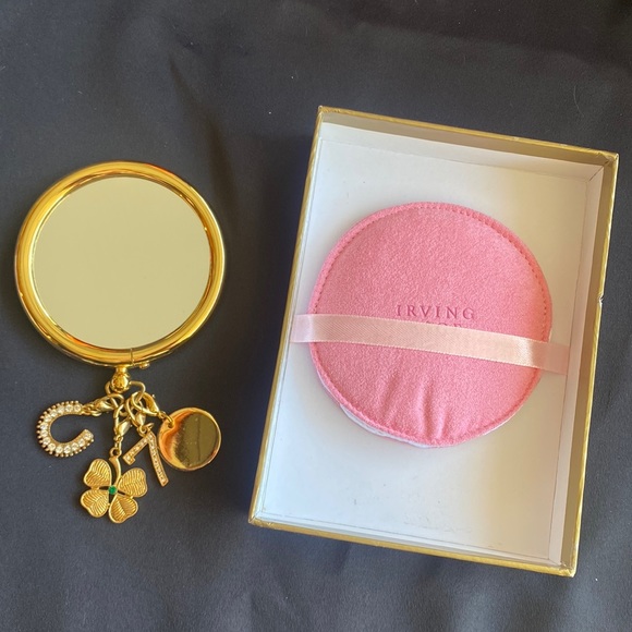 Vintage | Accessories | Irving Rice Gold Double Sided Hand Mirror Be ...